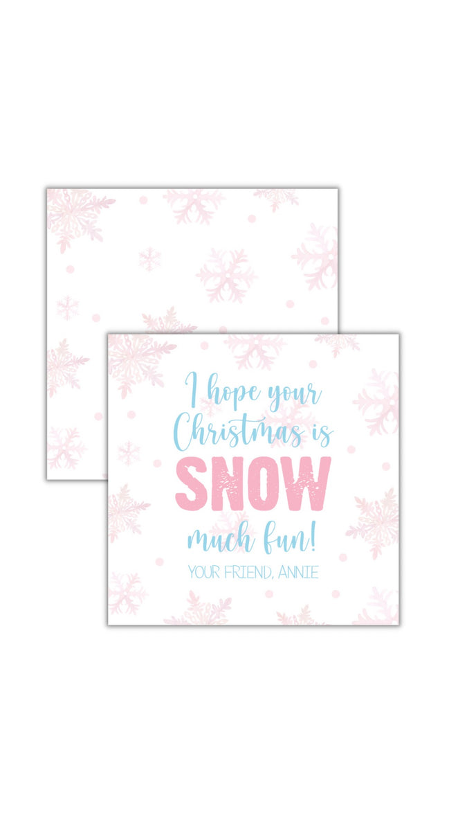 Kids Snow Much Fun Gift Tag (pink) – Tiny Tag Co.