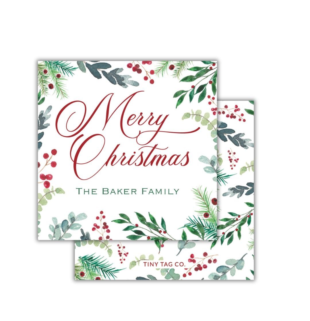 Gorgeous Greenery Border Gift Tag – Tiny Tag Co.