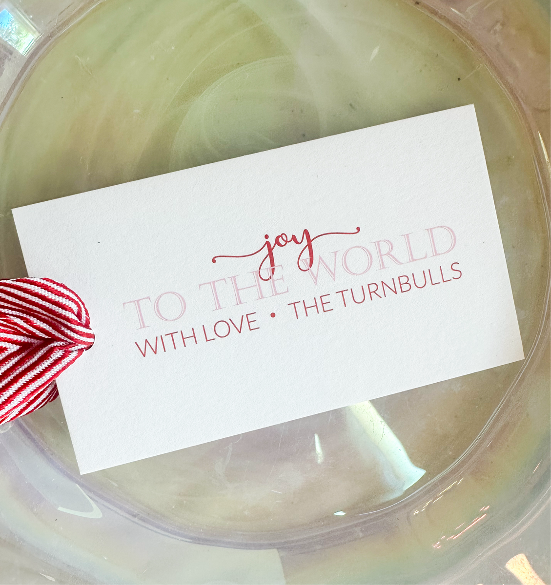 Joy to the World Horizontal Gift Tag (Pink + Red) – Tiny Tag Co.