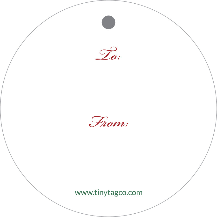 Round Christmas Wreath Gift Tag (non-personalized) – Tiny Tag Co.