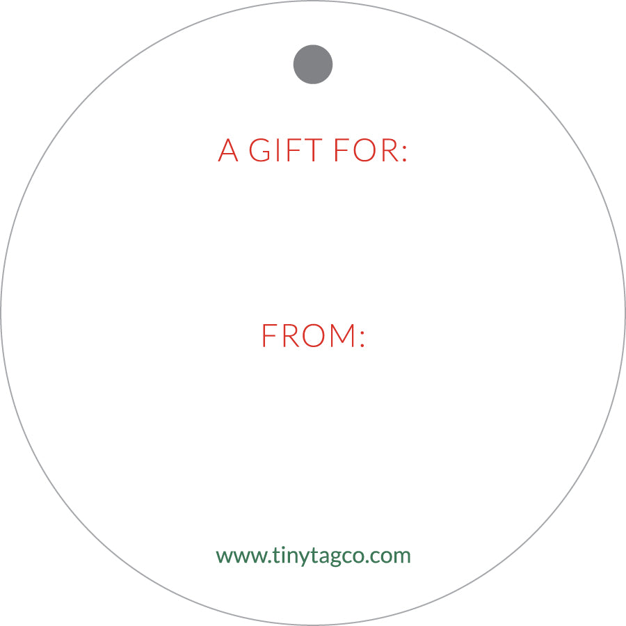 Round Merry & Bright Gift Tag (non-personalized) – Tiny Tag Co.
