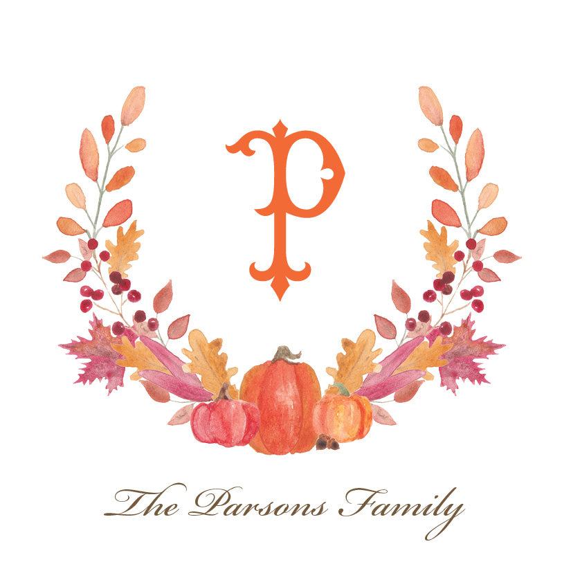 Fall Crest with Single Letter Monogram – Tiny Tag Co.