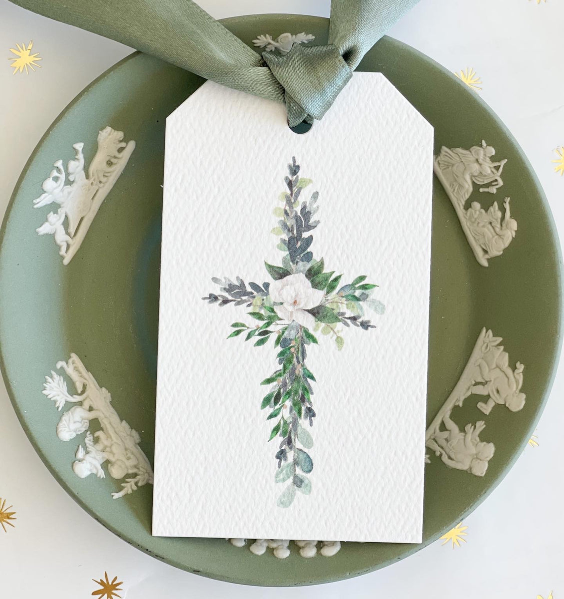 Greenery Cross {non-personalized} – Tiny Tag Co.